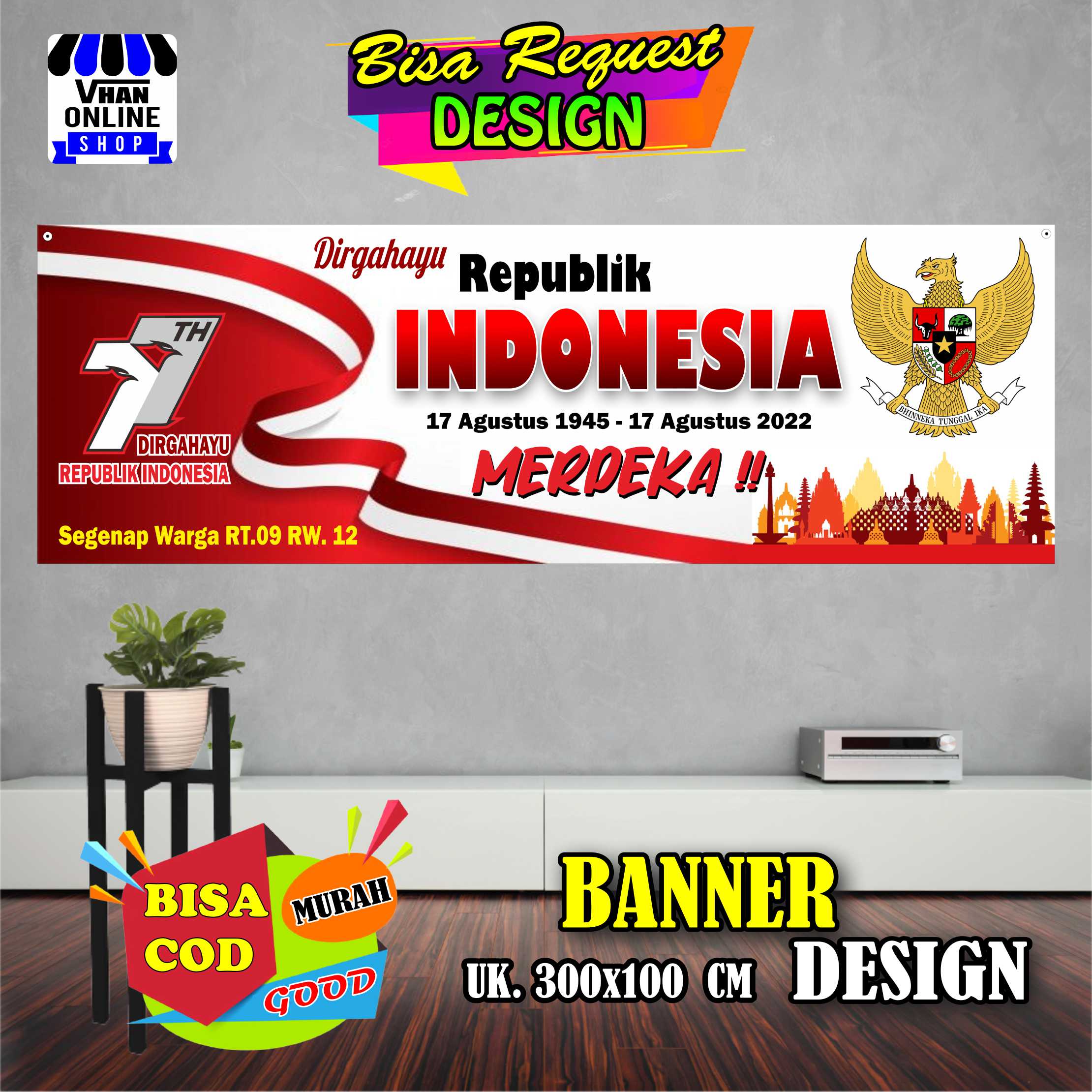 Spanduk Banner Kemerdekaan RI, Dirgahayu Republik Indonesia, Bagus ...