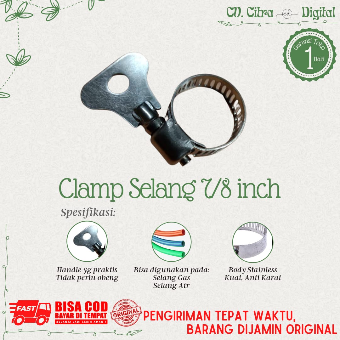 Klem Selang Gas / Klem Selang Air 3/4inch / Hose Clamp Selang Gas ...