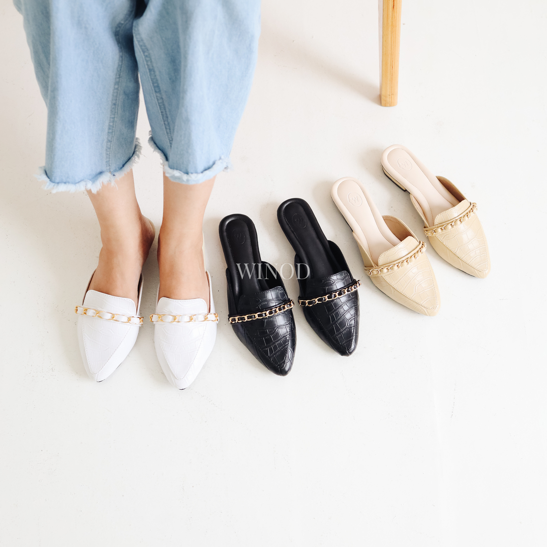 WINOD Croco Mules flatshoes | Lazada Indonesia