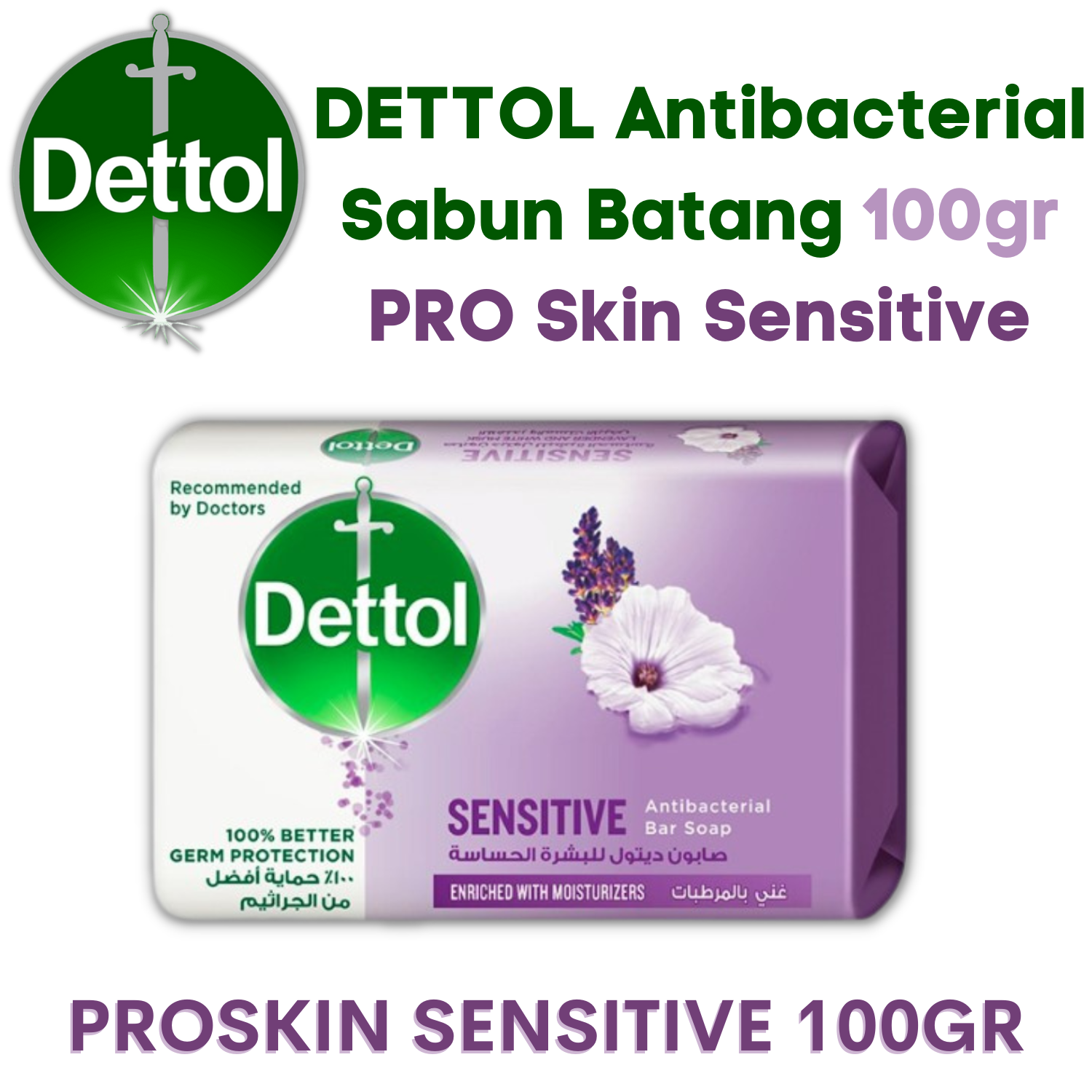 Dettol Sensitive Anti Bakteri Sabun Batang 100g | Lazada Indonesia
