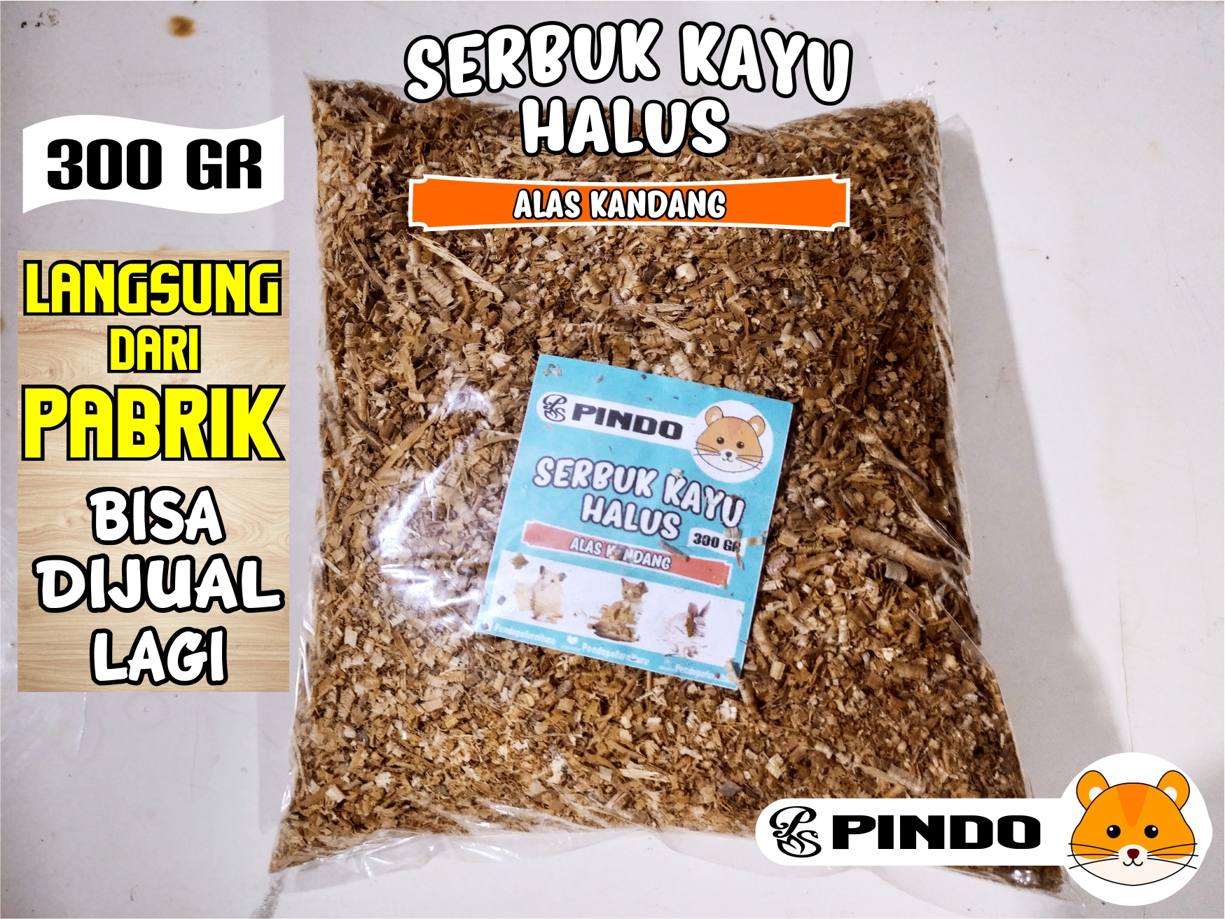 Serbuk Kayu Alas Kandang 300 Gram Serbuk Kayu Hamster Alas Kandang