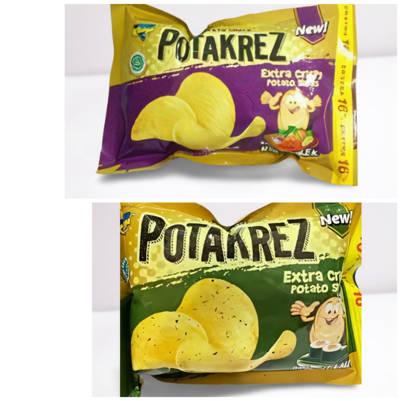 Cemilan kentang potakrez extra crispy potato slices ( 1 pak isi 10 rasa ...
