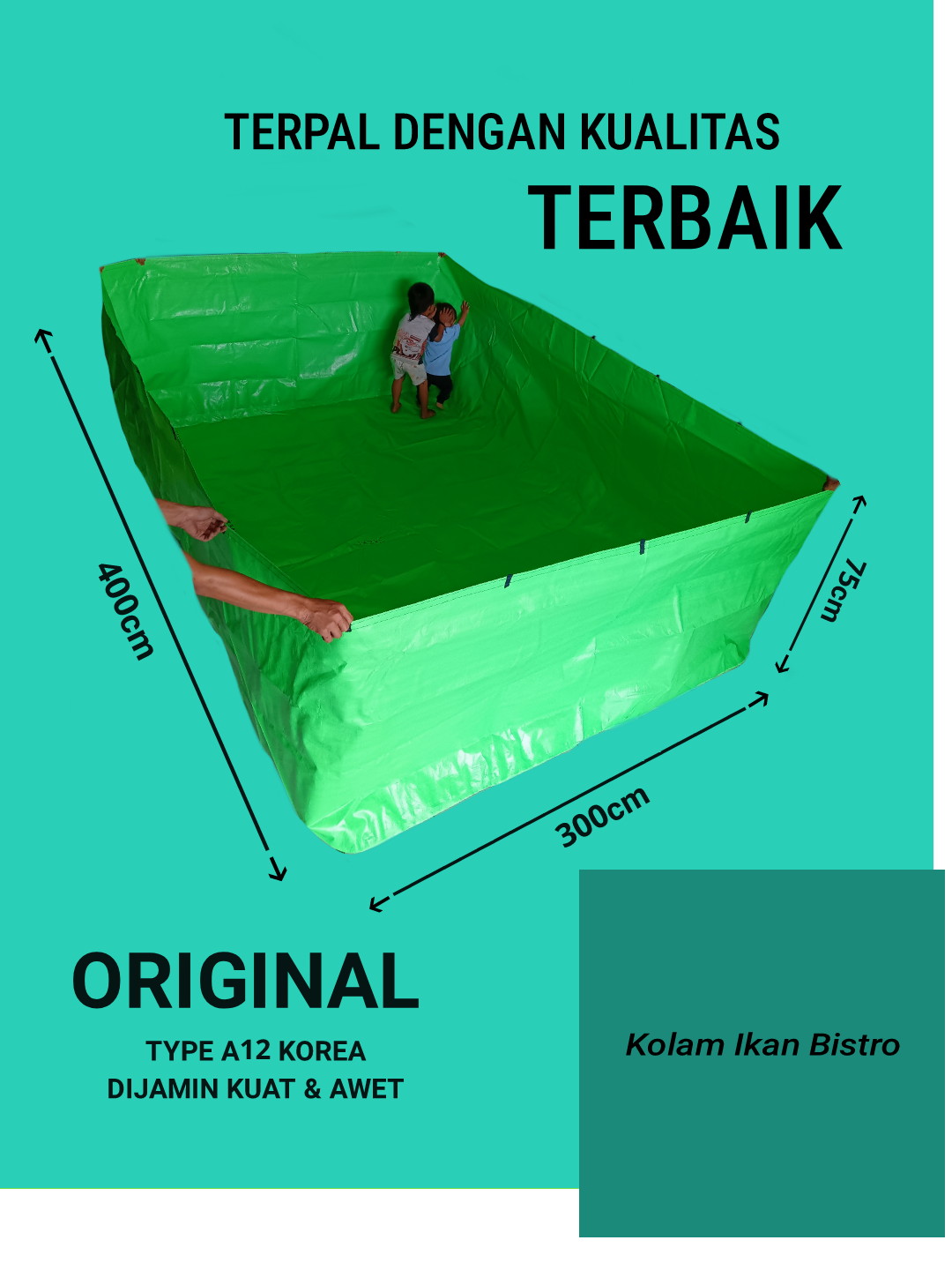 Kolam Ikan Terpal / Kolam Lele / 400x300x75cm / Original Type A12 Korea ...