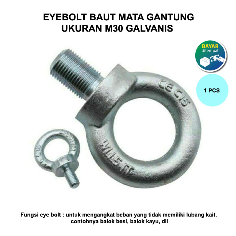 EYE BOLT M30 / BAUT MATA GANTUNG UKURAN M30 GALVANIS | Lazada Indonesia