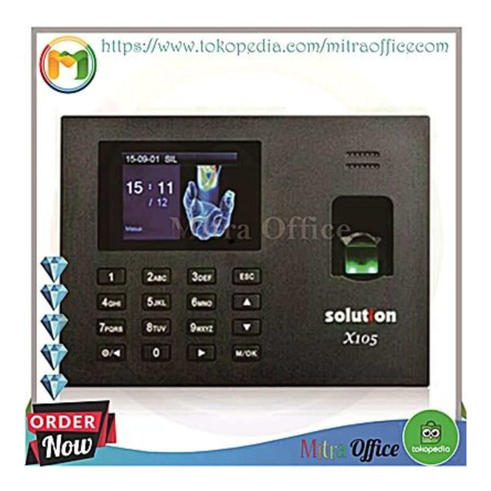 Mesin absensi Solution X105/Mesin absen/Finger print/Absensi kartu ...