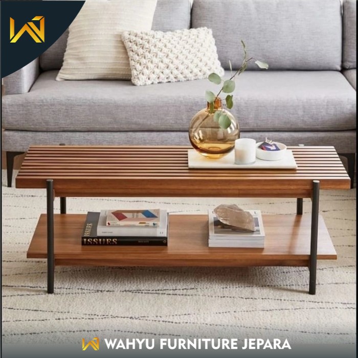 MEJA TAMU KAKI BESI TOP KAYU /COFFE TABLE WOOD | Lazada Indonesia