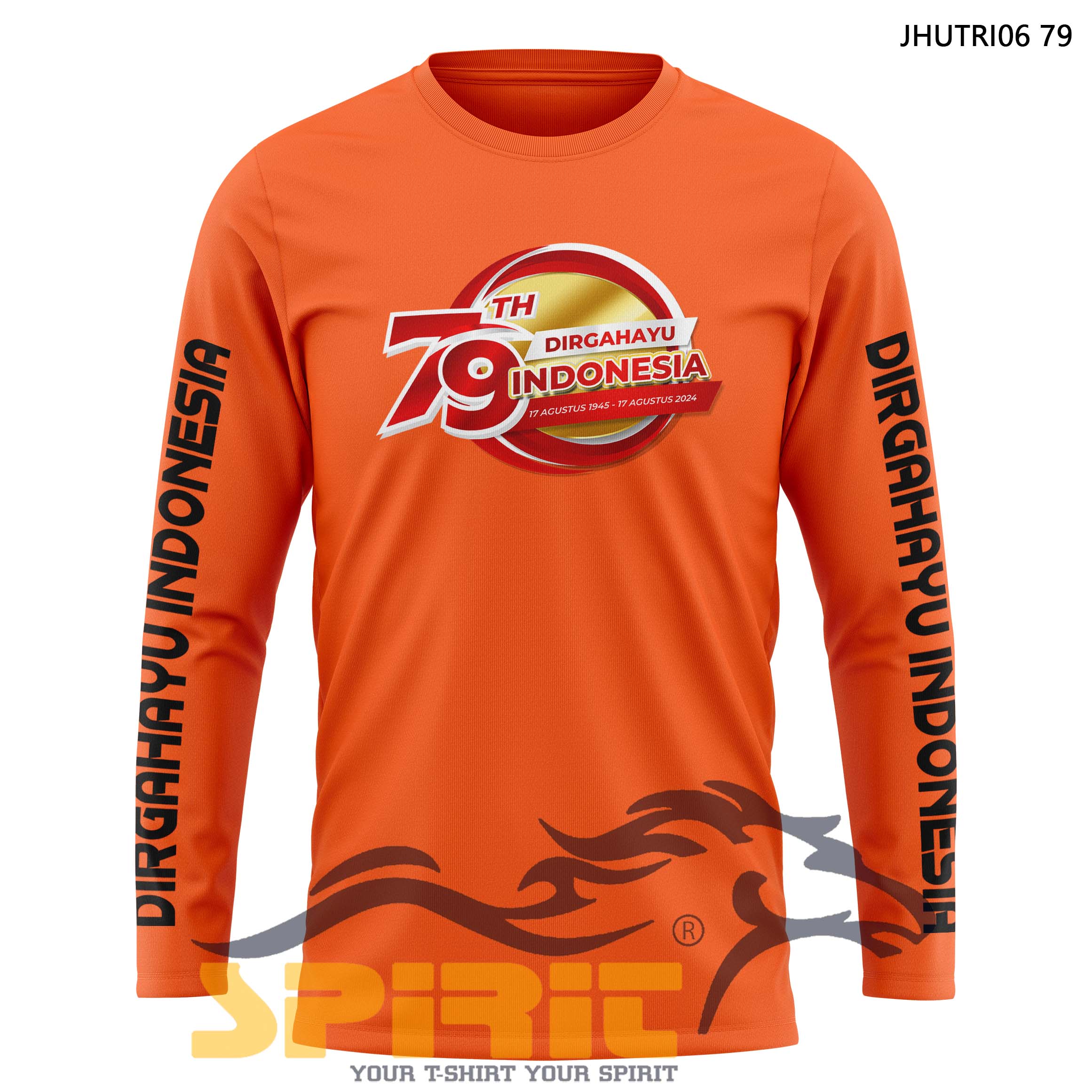 Baju 17 Agustus 2024 Dirgahayu Republik Indonesia HUT RI KE-79 Lengan Panjang Katun 24s All ...