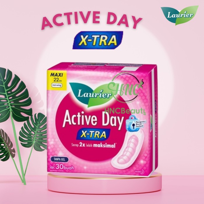 LAURIER Maxi Wing Active Day X-Tra Pembalut 22cm 10s/20s / 30s Wing ...
