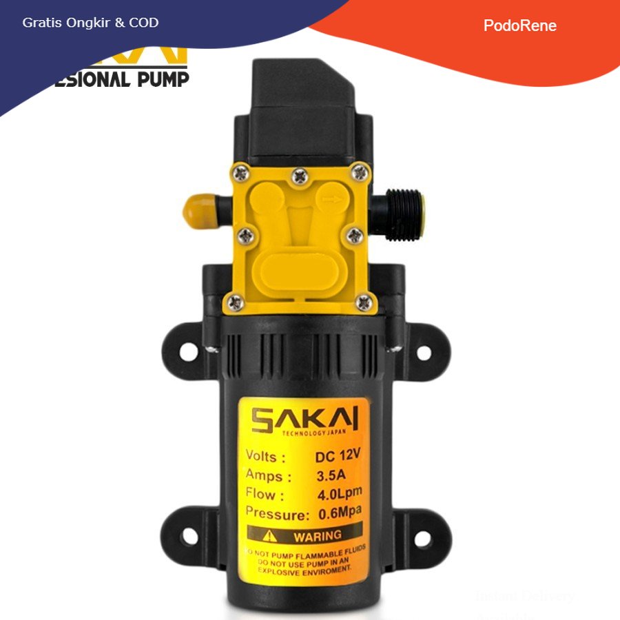 Pompa DC 12 V Sakai - Dinamo Pompa Air Sprayer - 80 PSI Dinamo Pump ...