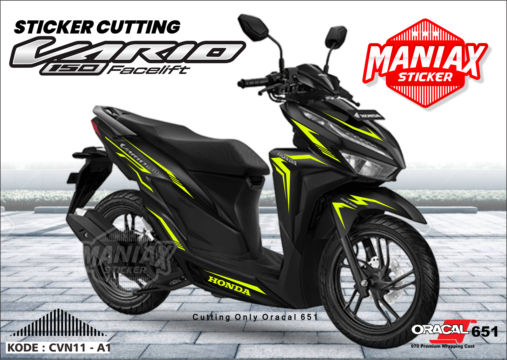 Sticker Cutting Vario New 125/150 STABILO - Striping Honda Vario 150 ...