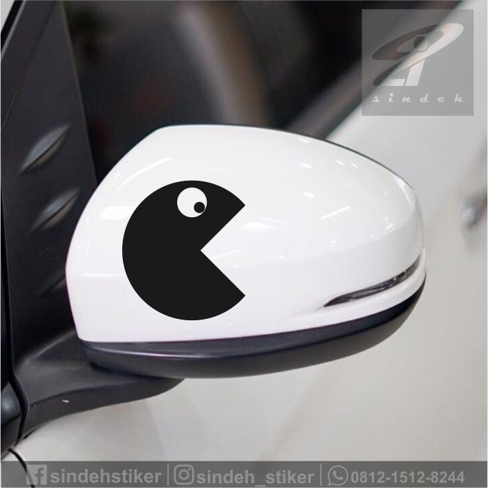 CUTTING STICKER MOBIL PACMAN STIKER SPION LUCU UNIK STIKER MOBIL KEREN ...