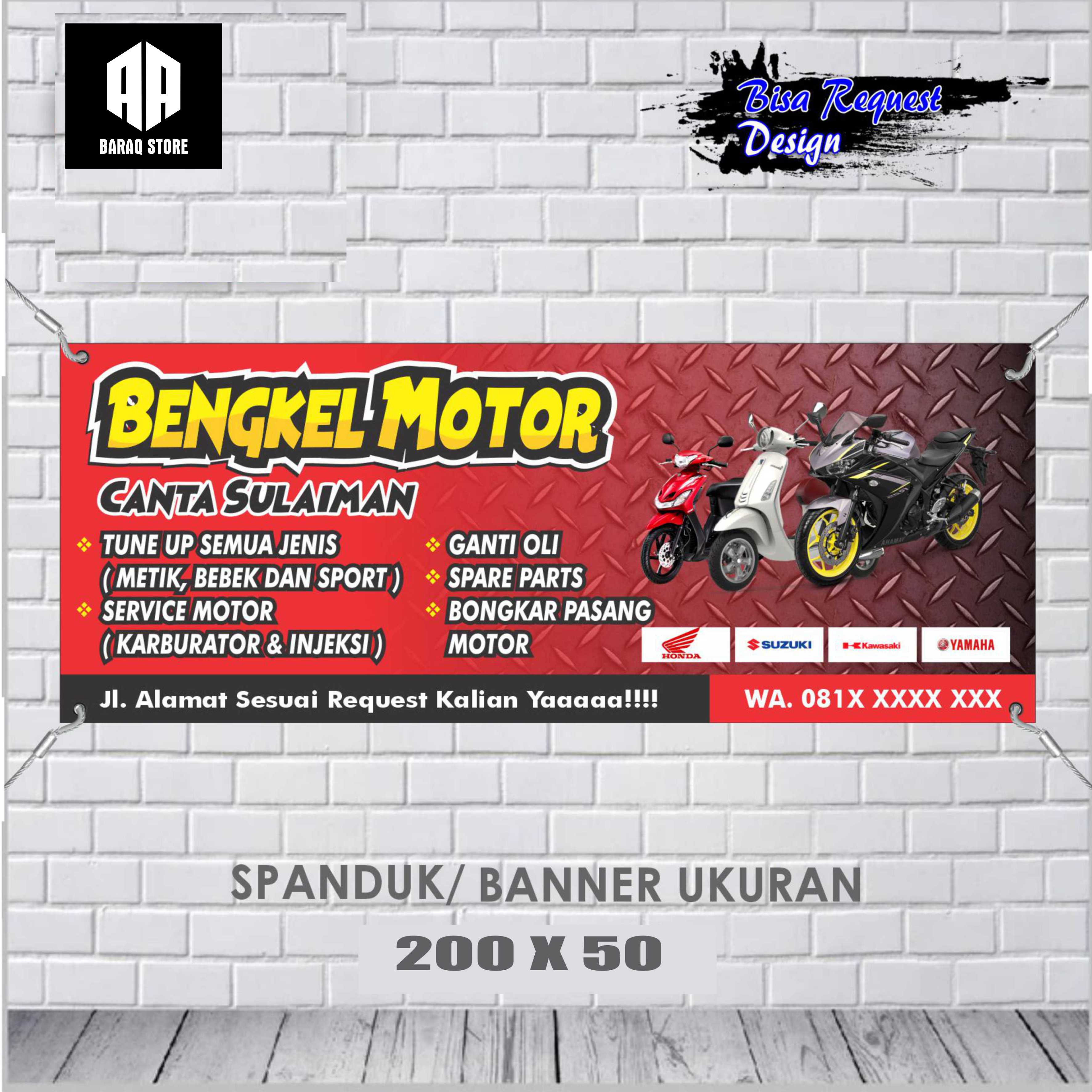 CETAK SPANDUK CETAK BANNER BENGKEL DESAIN MERAH DESAIN KECE ( Size ...