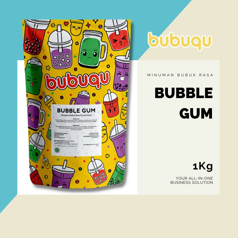 Bubuqu Powder Drink Bubble Gum - Bubuk Minuman Permen Karet 1 Kg ...