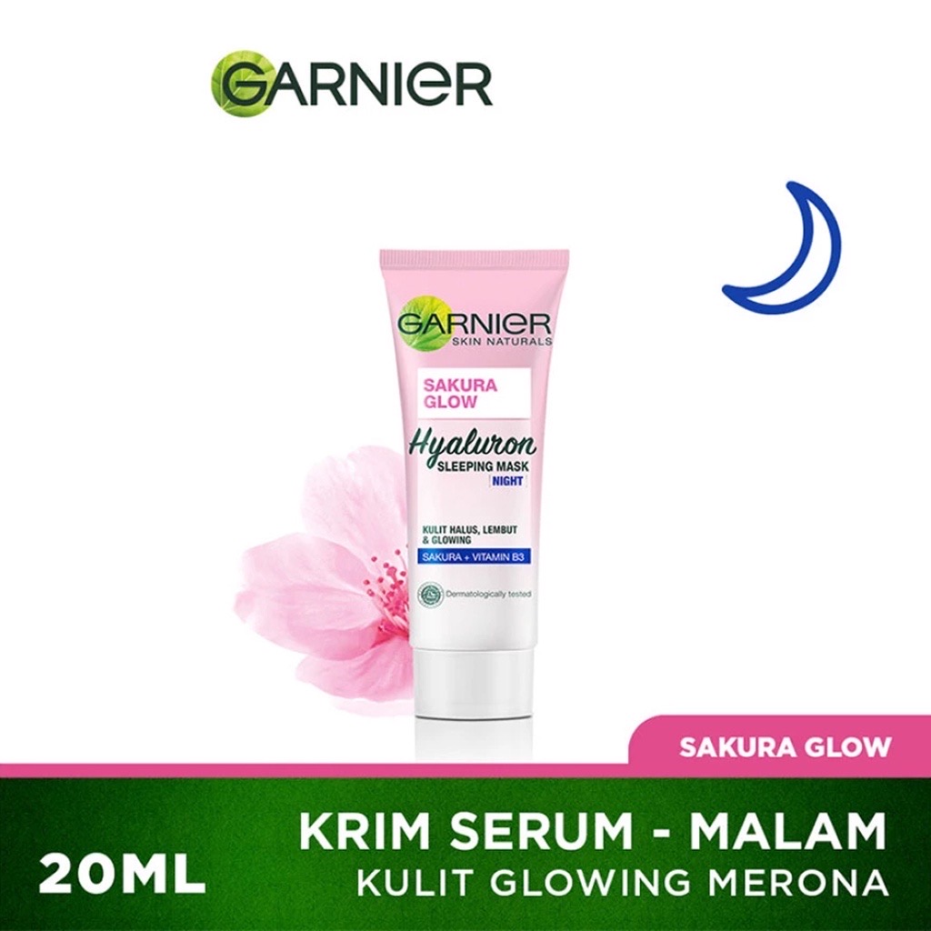 GARNIER Sakura Glow Hyaluron Serum Cream SPF30 | UV | Sleeping Mask ...