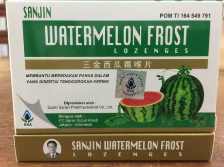 Sanjin Watermelon Frost Lozenges Isi 12 tablets Obat Herbal Panas Dalam ...