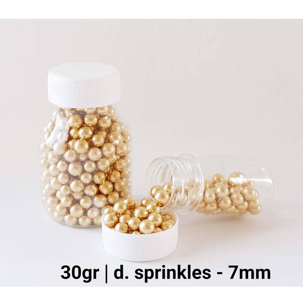 Hiasan Kue Ulang Tahun Sprinkle Mutiara Gold Emas Topper Kue Cupcake ...