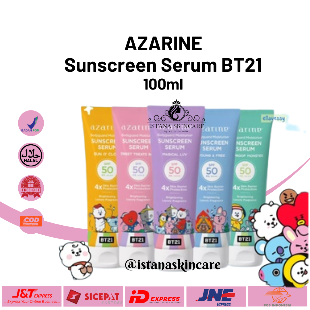 Azarine x BT21 Body Guard Moisturizer Sunscreen Serum 100ml SPF 50 PA ...