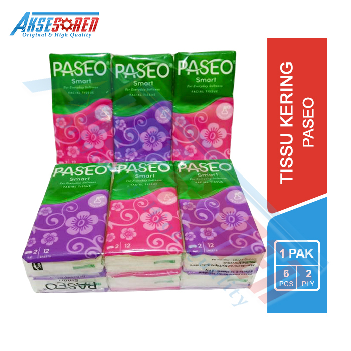 Tissu Kering Paseo Kecil [1 Pak/6 Bungkus] / Tisue Pocket Paseo 2 Ply ...