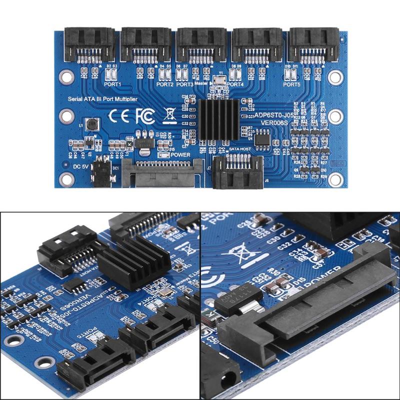Controller Card Motherboard Sata Expansion Card 1 To 5 Port Sata3.0 ...