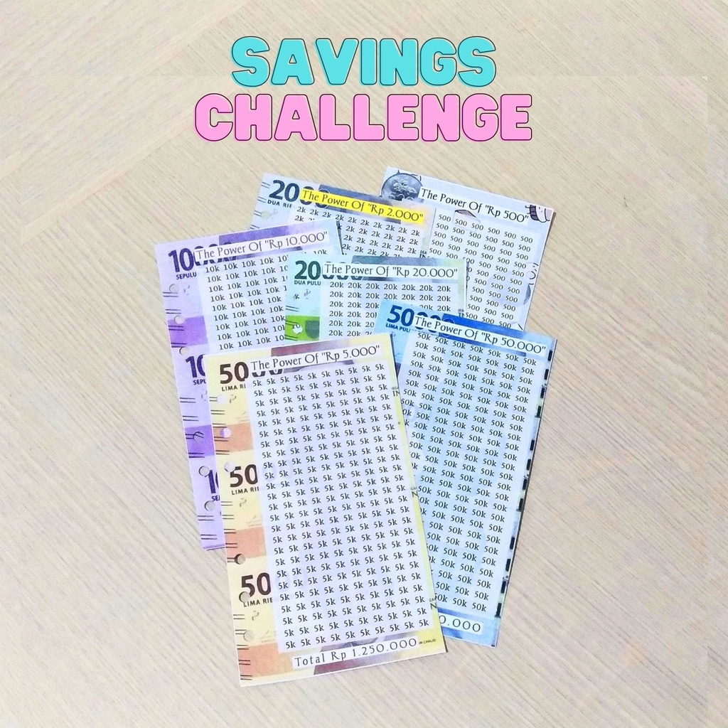 Isi Kertas Binder Menabung Savings Challenge A6 Loose Leaf Paper Art ...