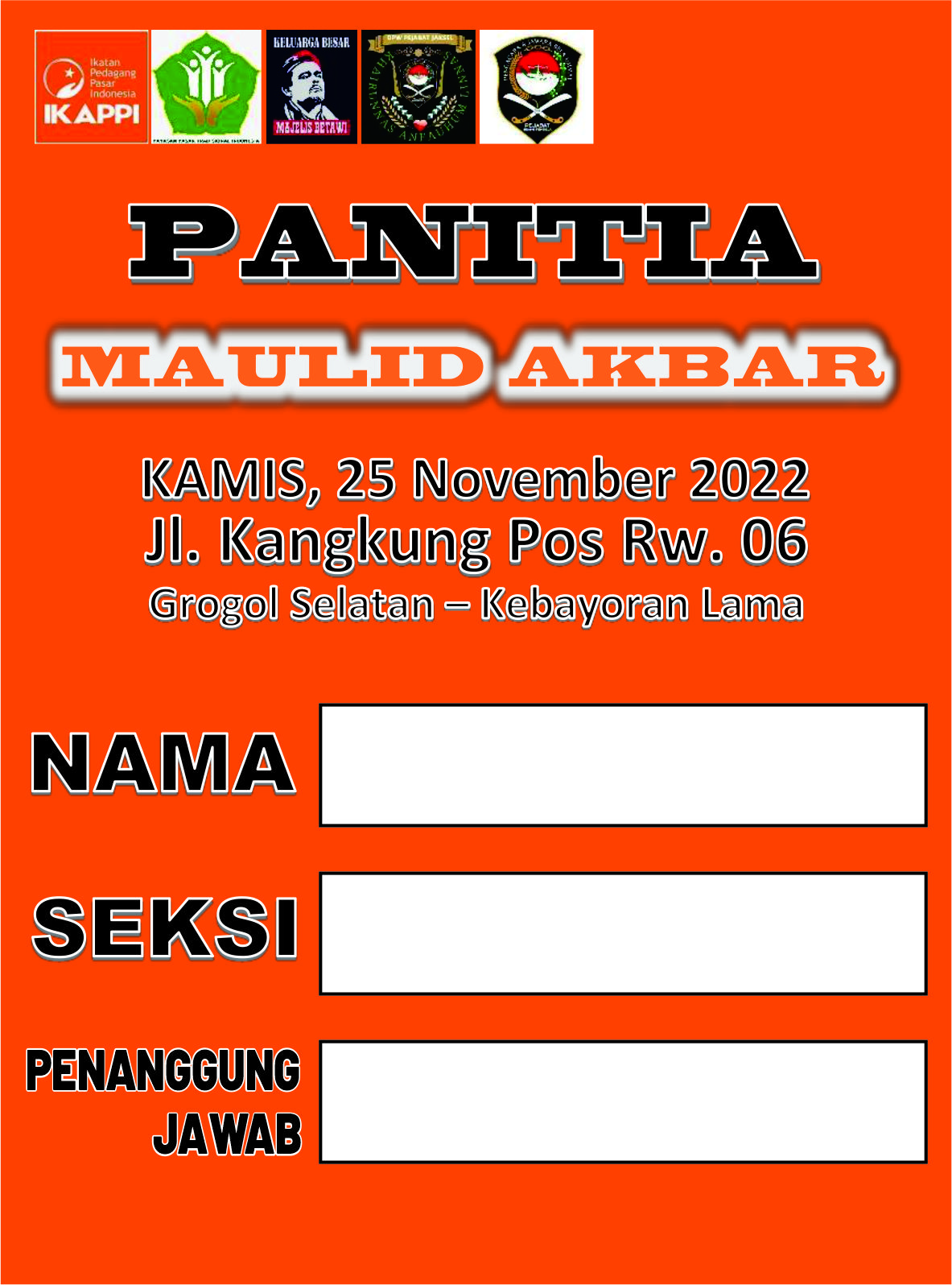 150pcs Cetak Kartu Label Panitia Cetak 1 Sisi Custom Bisa Request ...