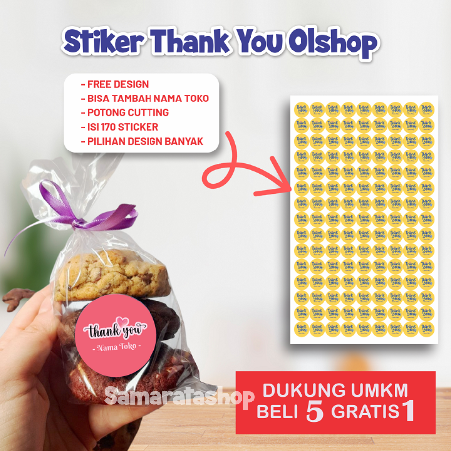 Sticker Thank You Ucapan Terimakasih free design 5 gratis 1 / Cetak ...
