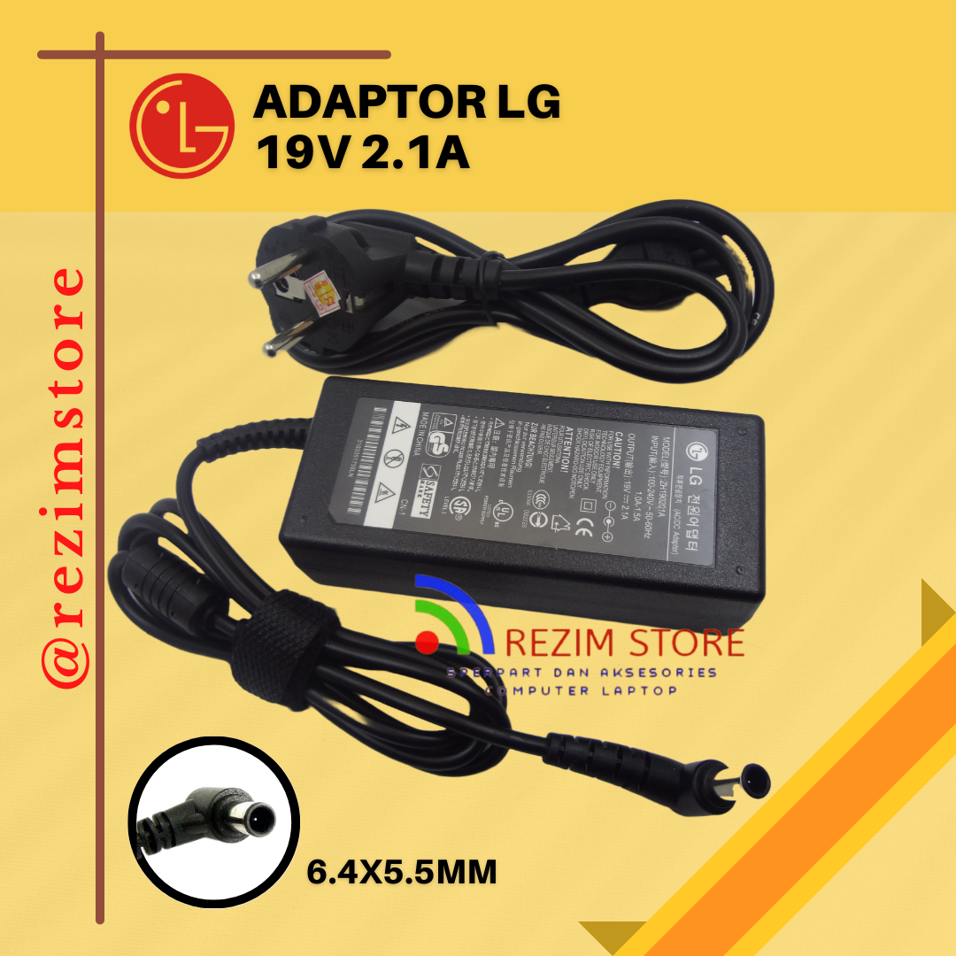 LG 19V-2.1A Adaptor casan charger MONITOR LCD LED TV LG merek LG 19V 2 ...