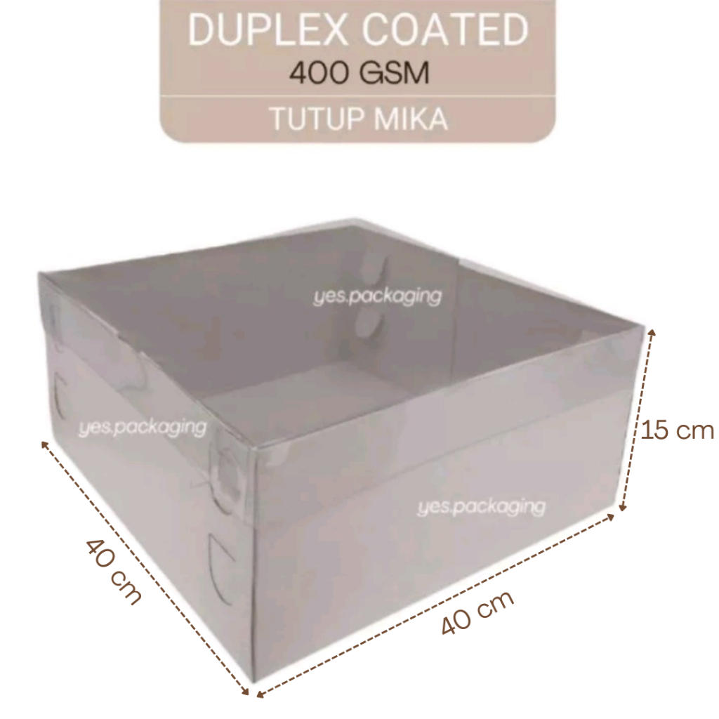 [40x40x15cm] DUPLEX FULL MIKA Box Dus Kotak Kemasan Cake Hampers Kue ...