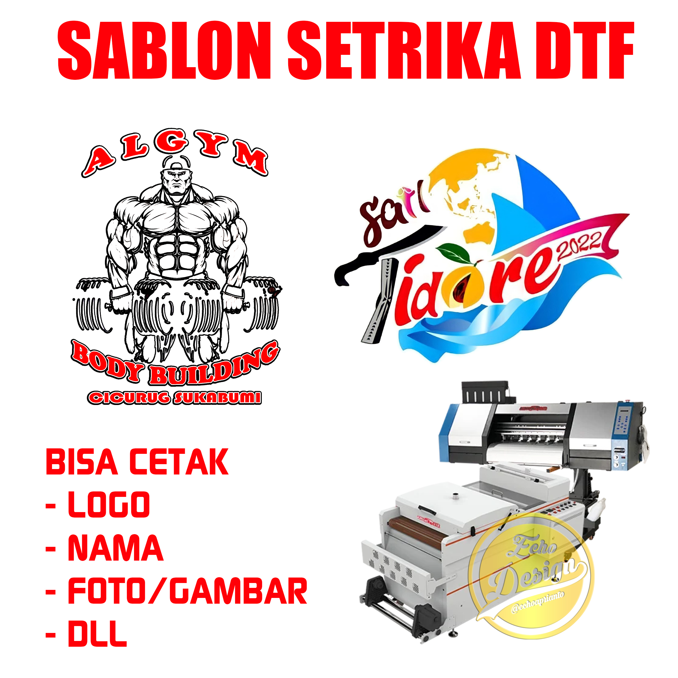 Sablon Logo Setrika DTF Bebas Design Siap Cetak | Lazada Indonesia