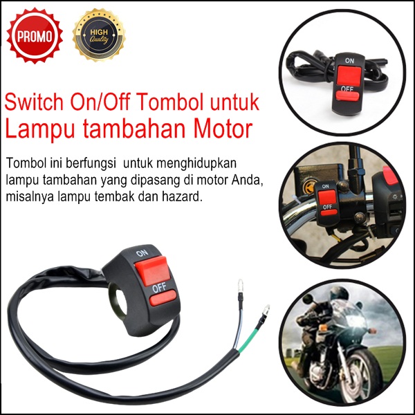 Saklar Lampu Tambahan Modifikasi 44 mm Motor Tombol ON OFF original ...