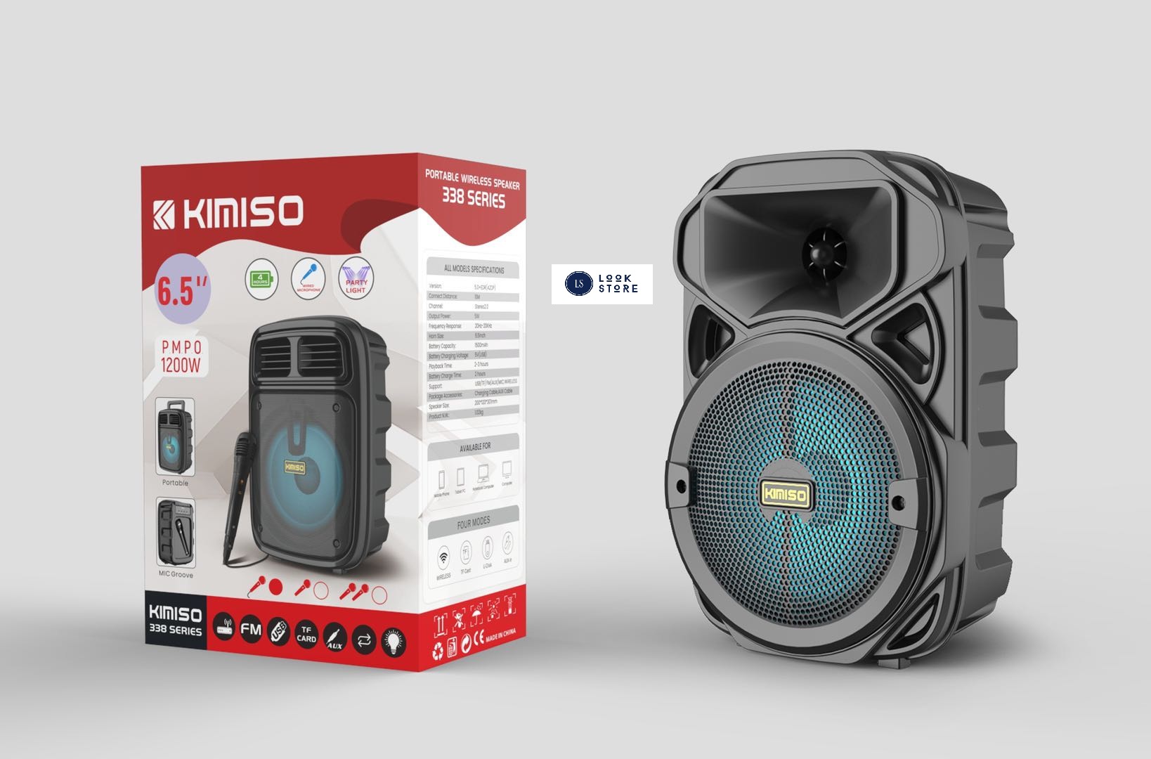 Wireless Speaker LED KIMISO 338 PLUS MIC SPEAKER BLUETOOTH LED KIMISO ...