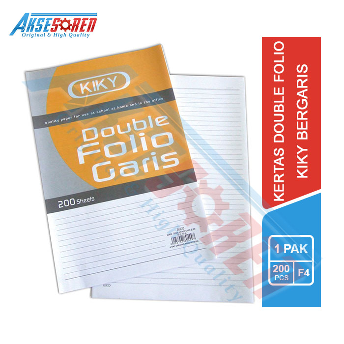 KERTAS DOUBLE FOLIO BERGARIS KIKY [200 LEMBAR] / KERTAS POLIO BERGARIS ...