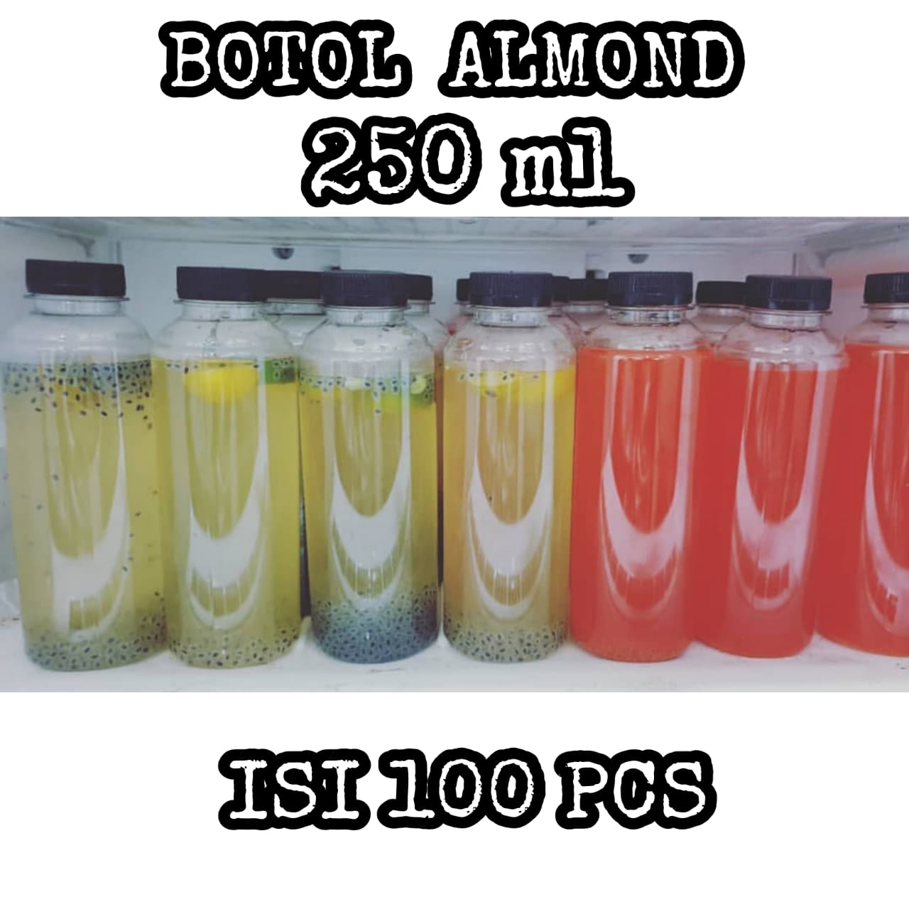 100 Pcs!!! Botol Almond Bulat 250 Ml | Lazada Indonesia