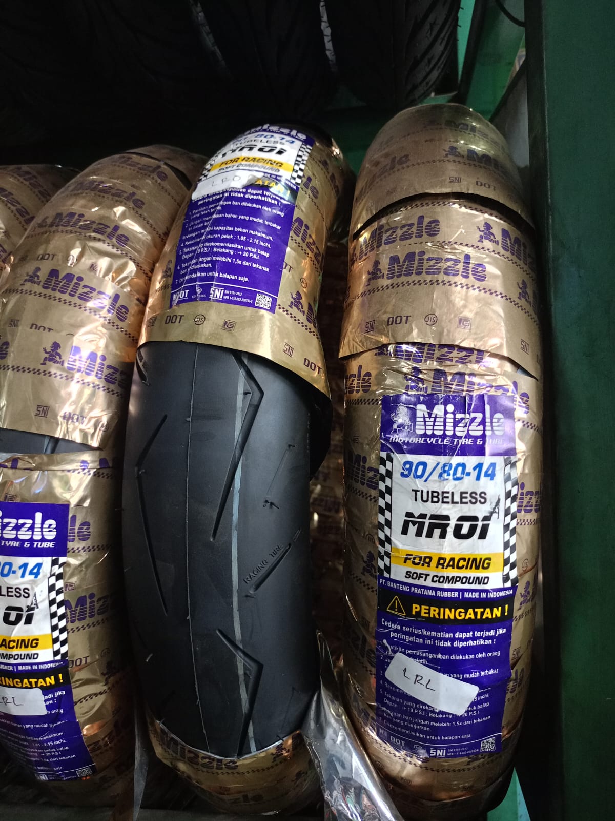 BAN RACING TUBELESS 90/80-14 RING 14 MIZZLE MR01 SOFT COUMPOND ORIGINAL ...