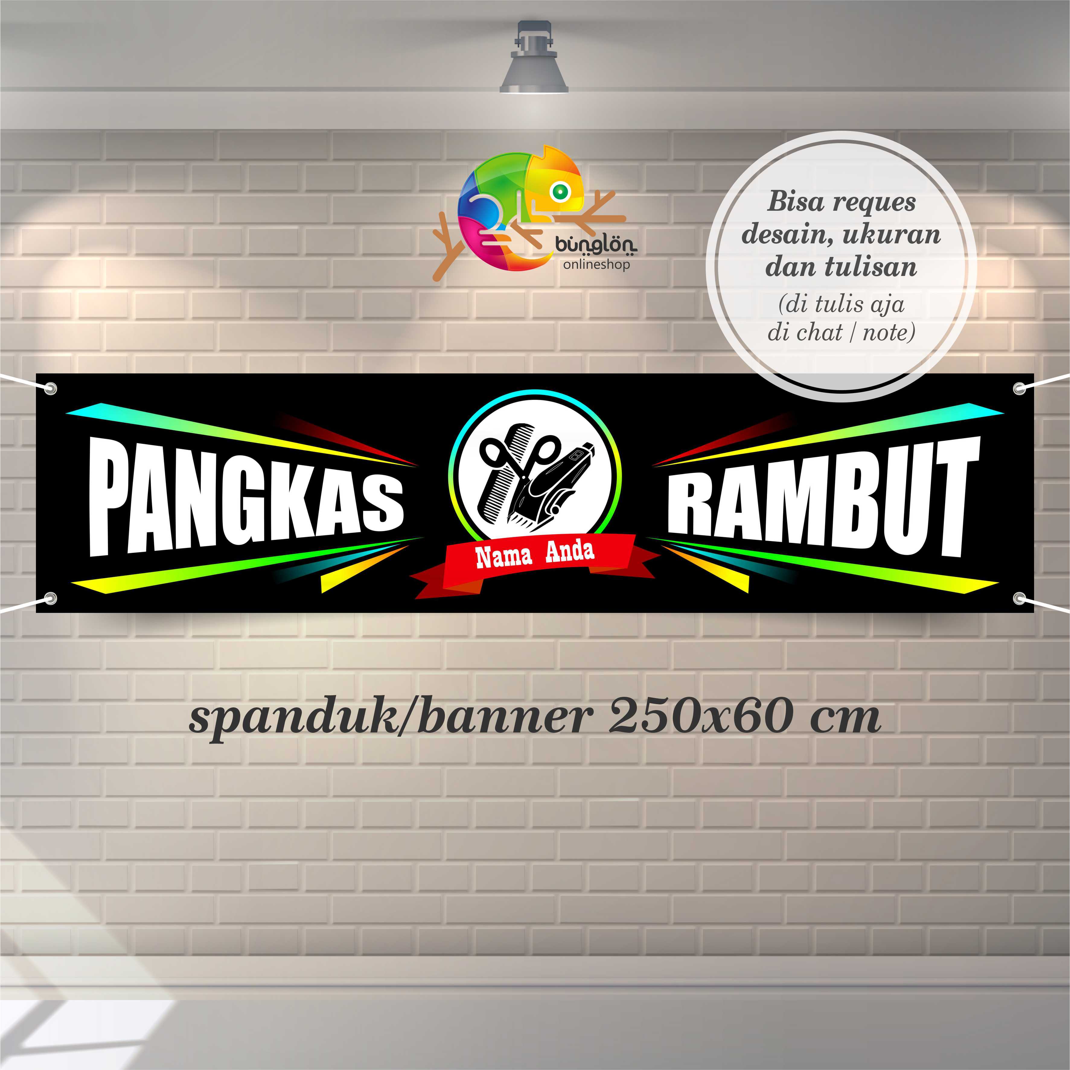 Size 250x60 Cm Spanduk, Banner Pangkas Rambut Model Gradasi Warna ...