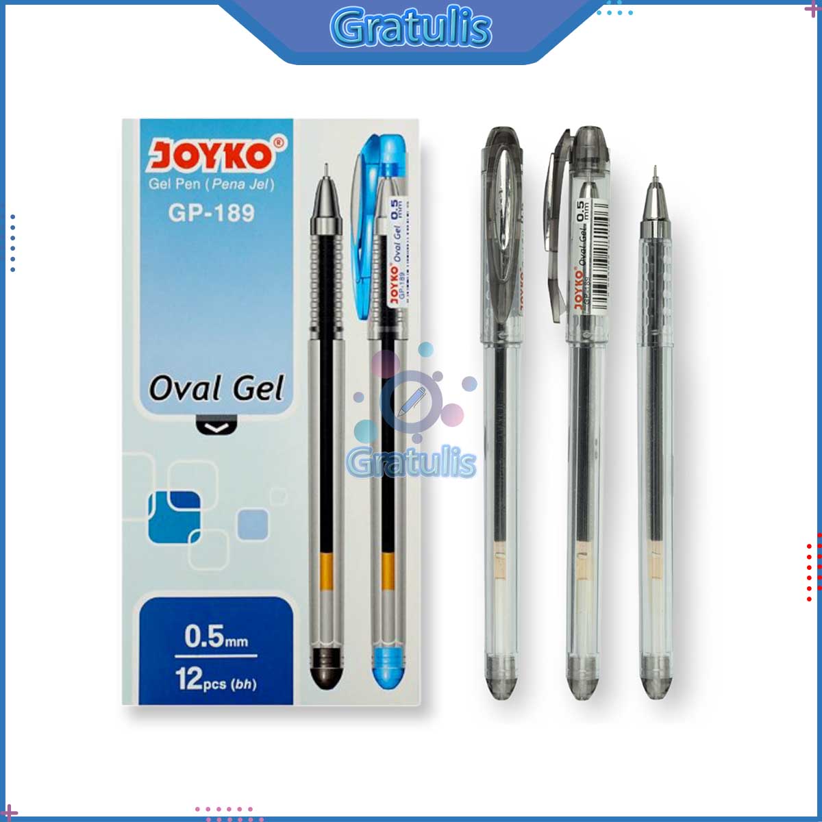 PULPEN JOYKO OVAL GEL GP-189 [12 PCS] / PERLENGKAPAN ALAT TULIS SEKOLAH ...