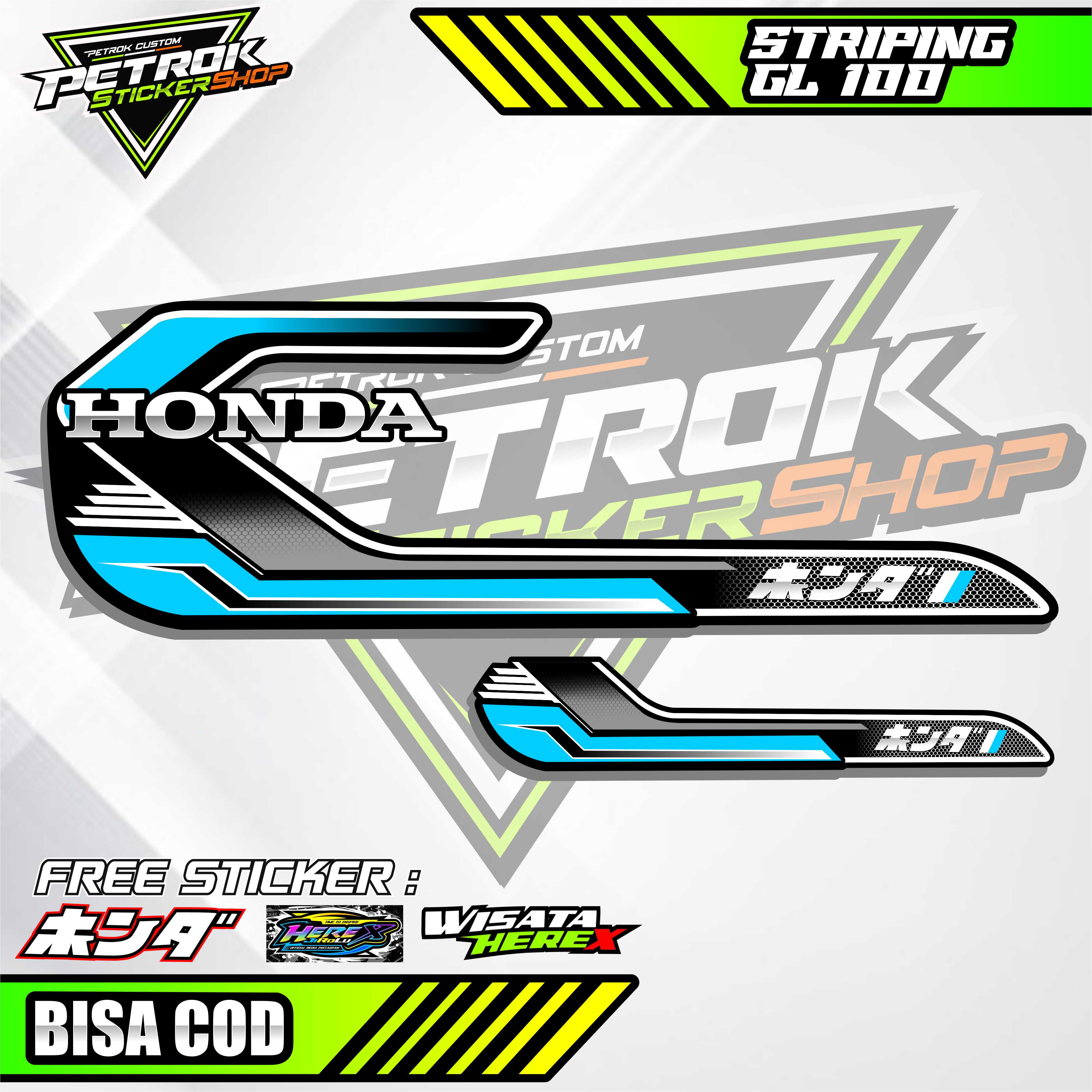 STRIPING STIKER LIST GL 100 / STRIPING VARIASI MOTOR GL 100 HONDA GANK ...