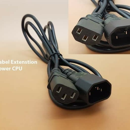 Kabel Power Sambungan Colokan 3 Pin PC Komputer Monitor UPS | Lazada ...