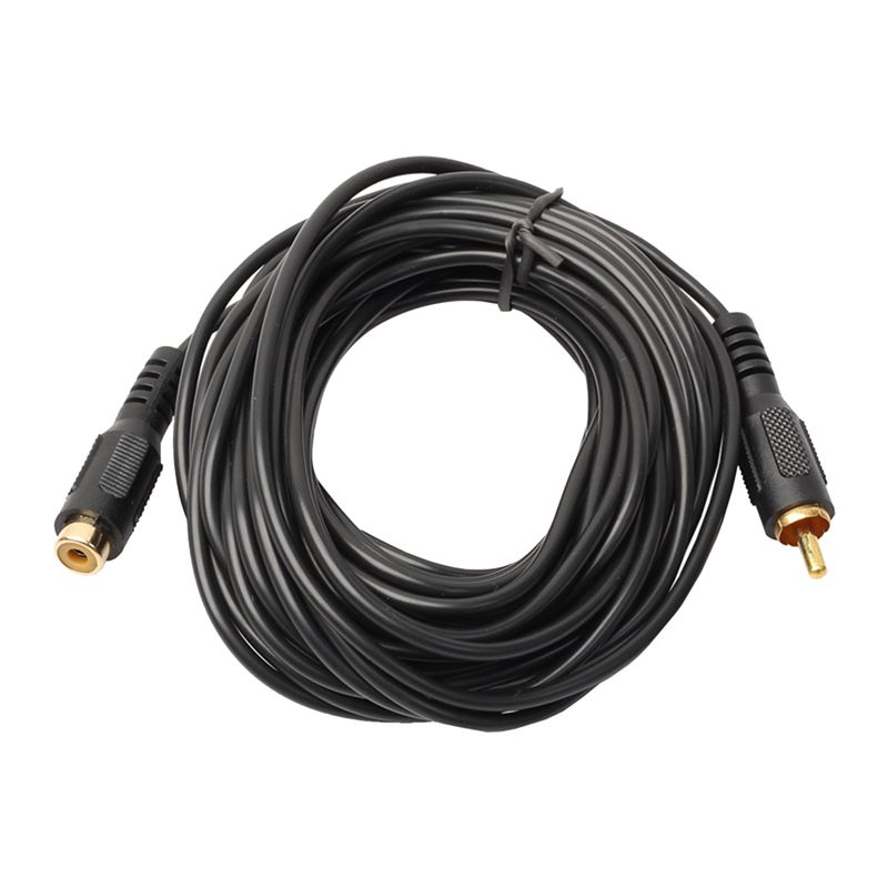25ft 7.6m Single RCA Phono male Jack to female EXTENSION Audio Cable ...