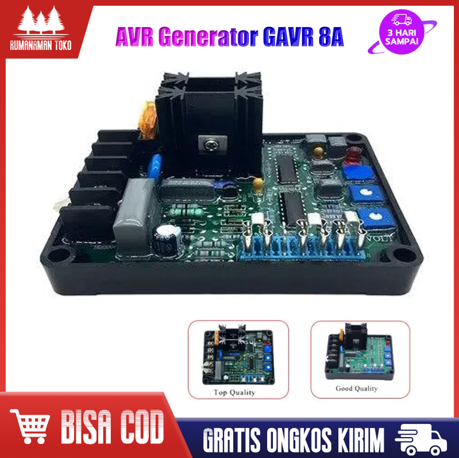 AVR Generator GAVR 8A / Avr Genset Universal / Stabilizer Listrik Avr ...