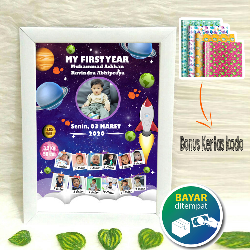 CETAK BINGKAI BIODATA BAYI MODEL PLANET TERMURAH | Lazada Indonesia