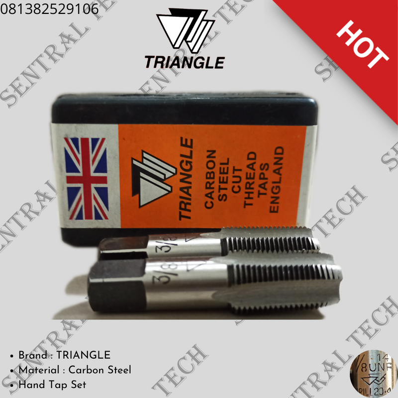 HANDTAP TRIANGLE PIPE TAP SET / HAND TAP PIPA TRIANGLE 1/2 X 14 NPT ...