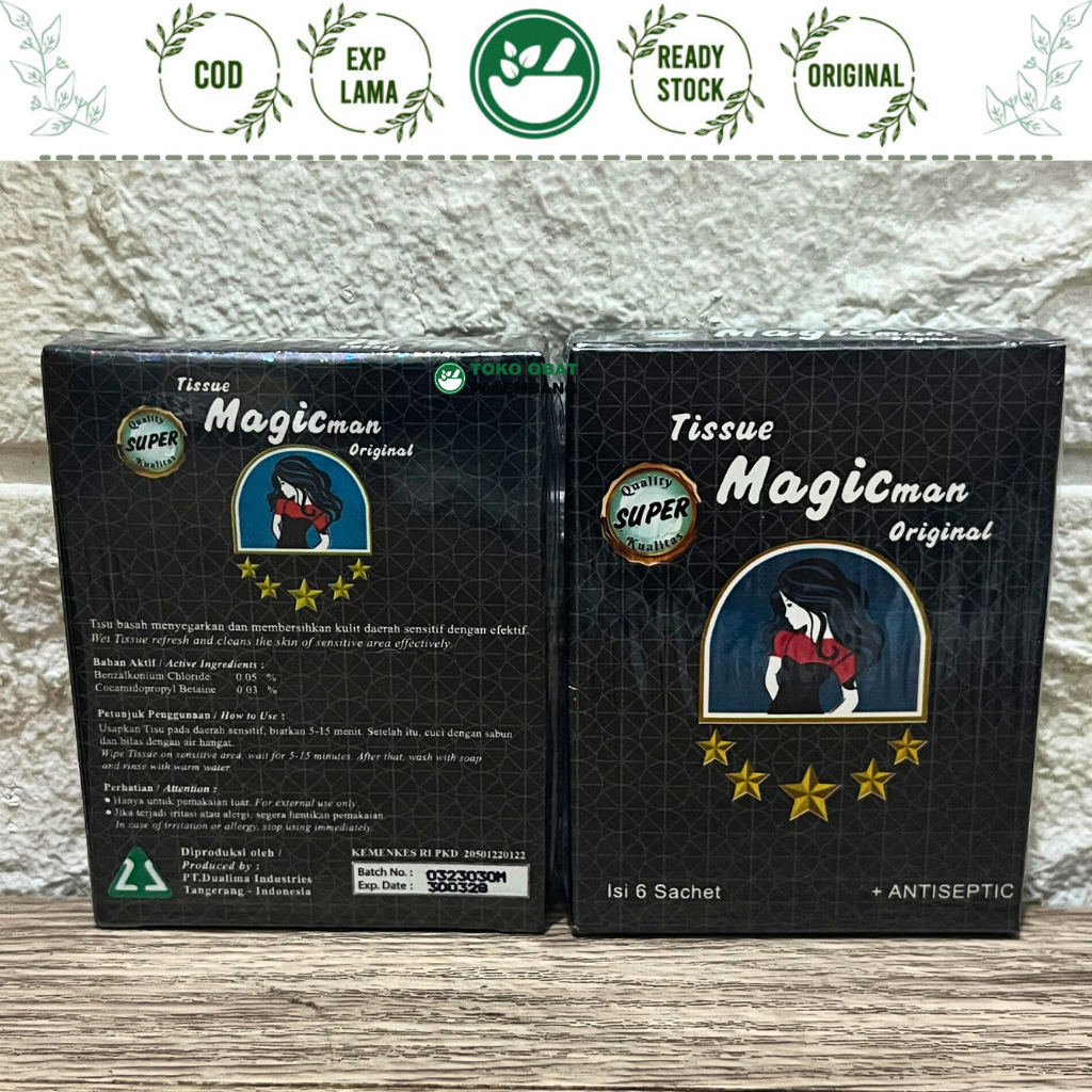TISSUE SUPER MAGIC MAN 6SACHET DUS HITAM +ANTISEPTIC TISU SUPER MAGIC ...