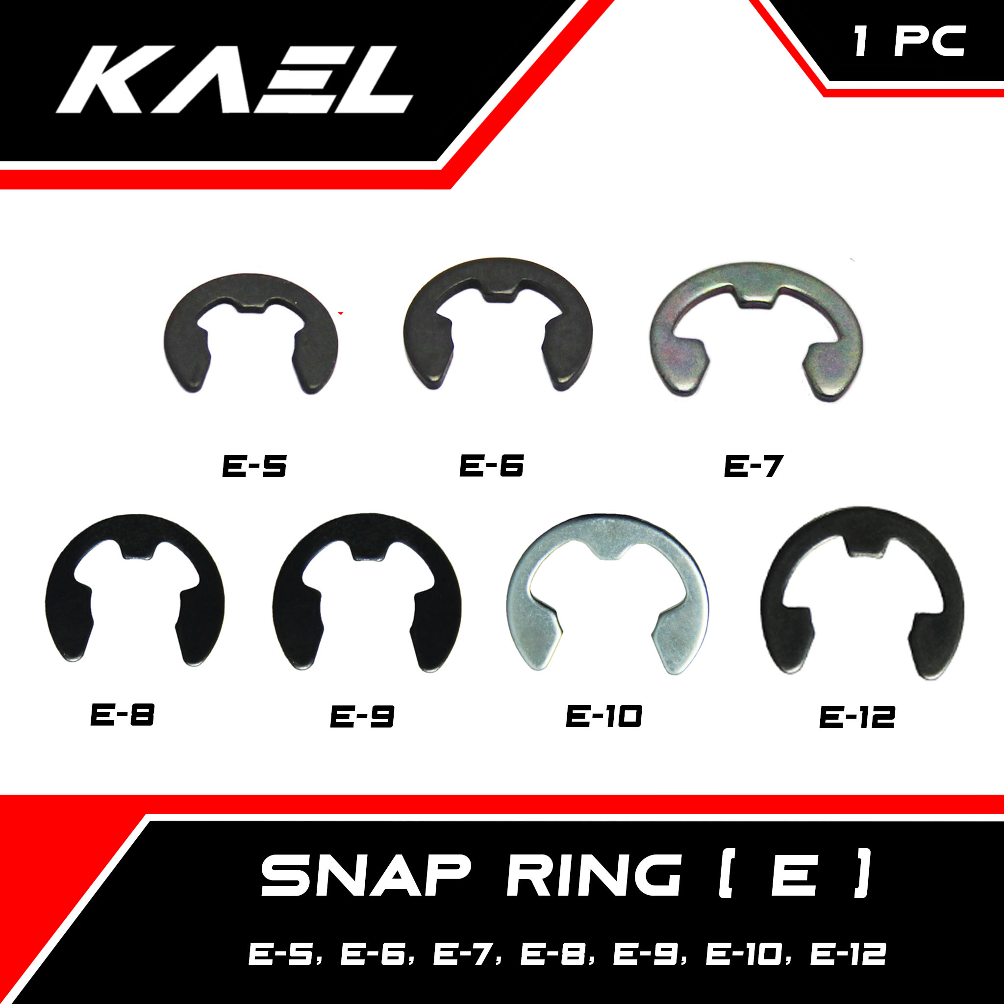 Snap Ring ( E ) E 5, E 6, E 7, E 8, E 9, E 10, E 12 Circlip Ring Clip Klip Pengunci Retaining ...