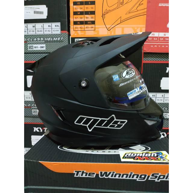 HELM MDS SUPER PRO 7 PILIHAN WARNA DOUBLE VISOR CROSS TRAIL / SUPERMOTO ...