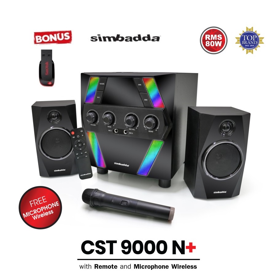 Simbadda CST 9000N+ Subwoofer Mega Bass Karaoke / Speaker Bluetooth ...