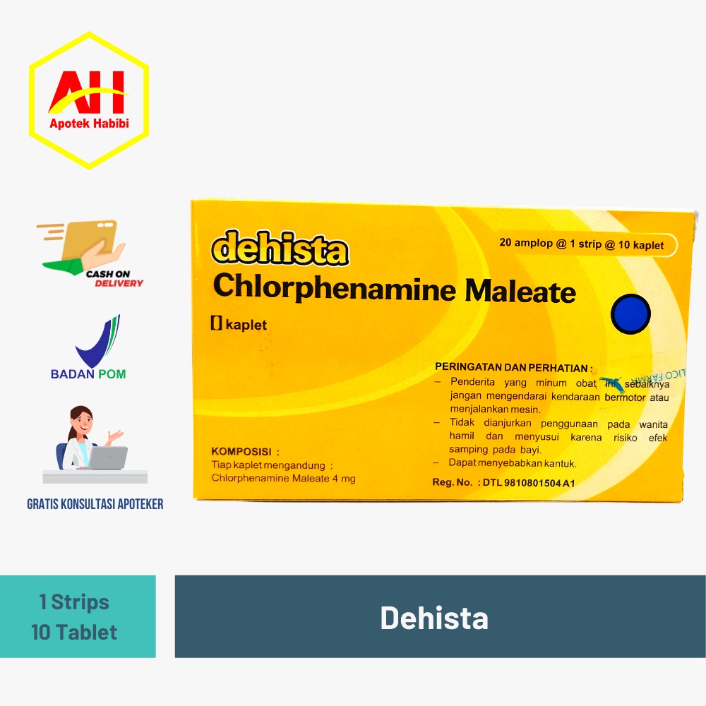 Dehista 1 strip isi 10 tablet Obat dehista CTM tablet Obat Dehista ...
