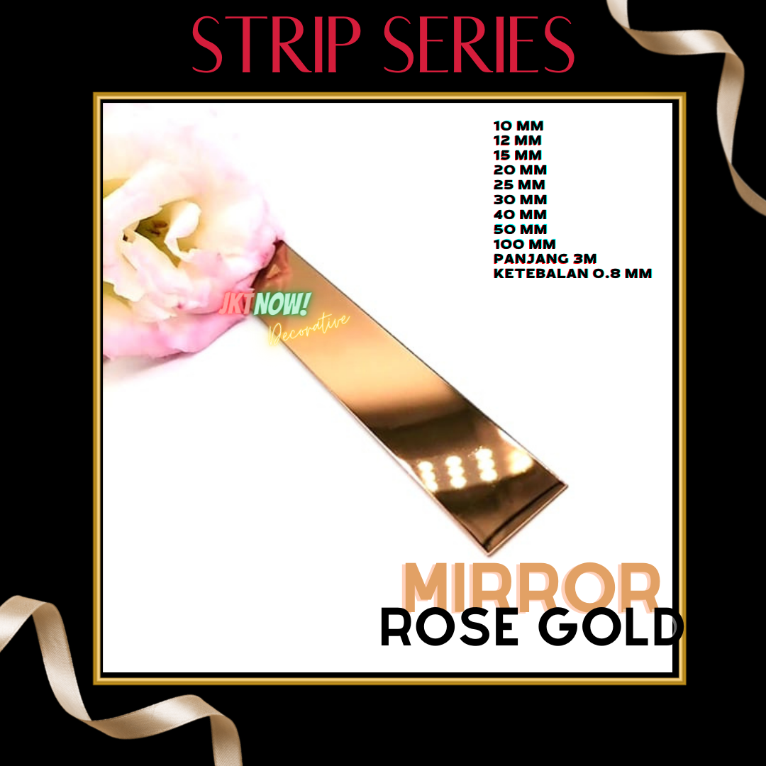 Lis Plat Stainless Interior Decoration List Plat Strip Mirror Rose Gold ...