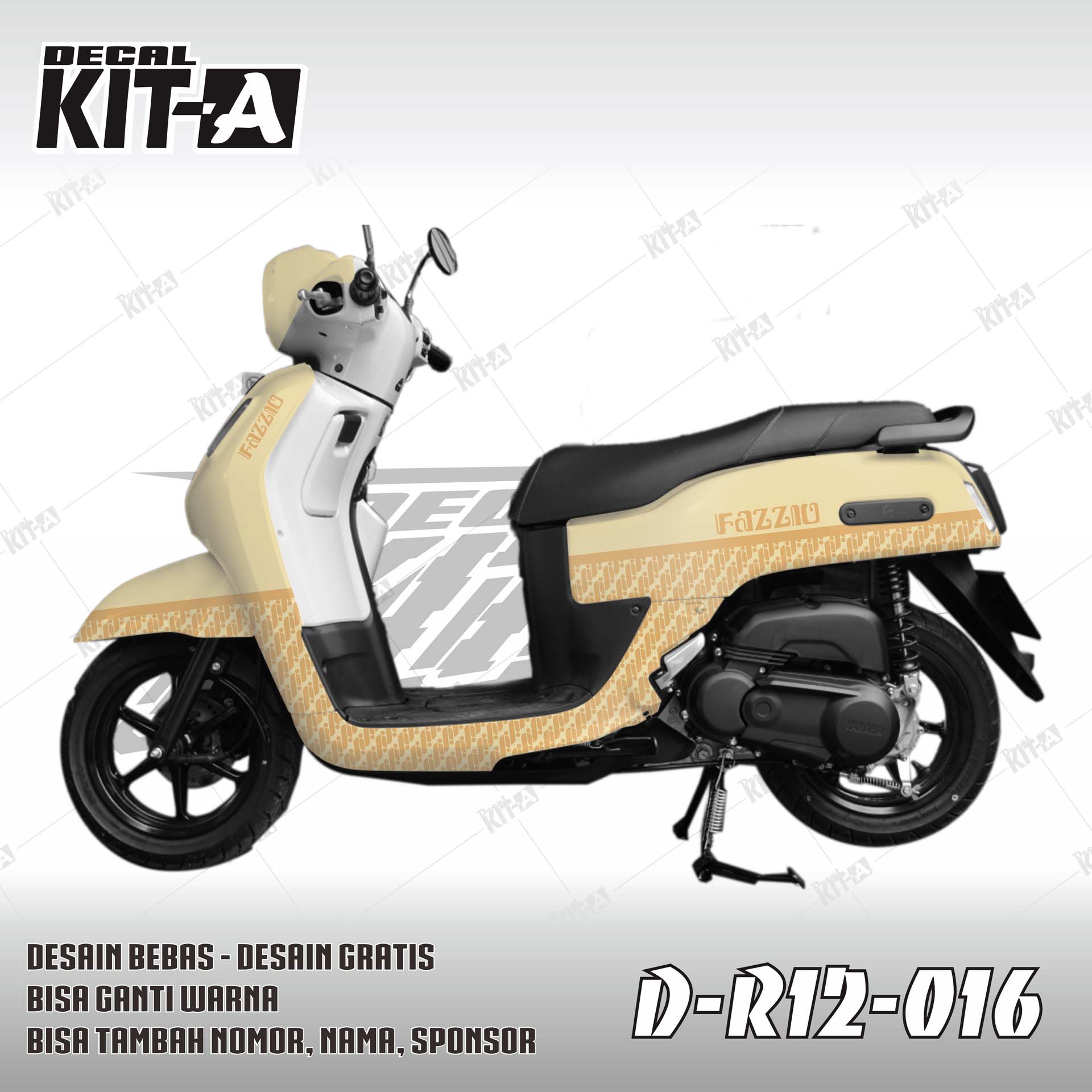 Stiker sticker fazzio full body warna cream krem coklat muda motif ...