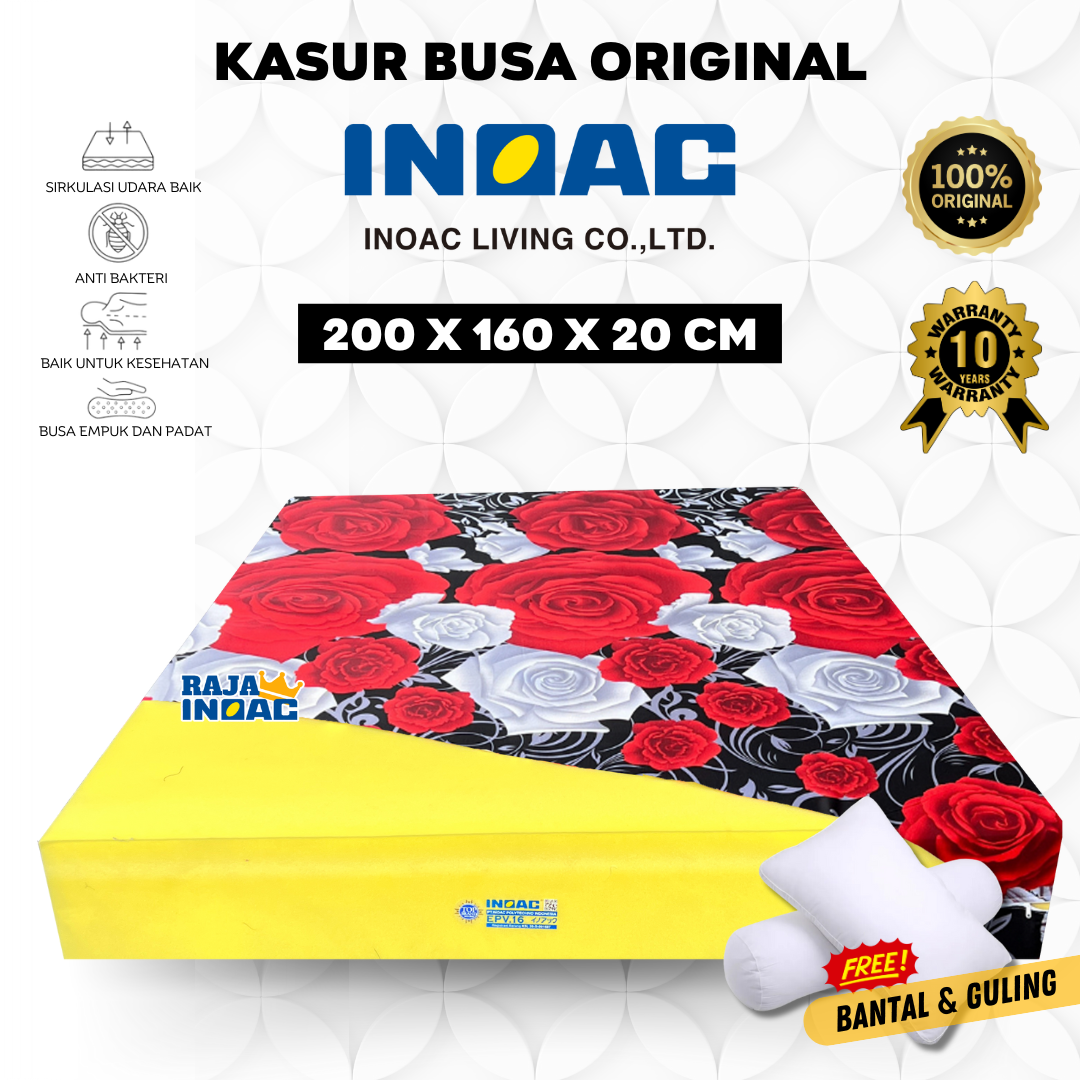 200x160x20 Kasur Busa INOAC Original Garansi 10 Tahun Ukuran NO 2 - EPV Density 16 | Lazada ...